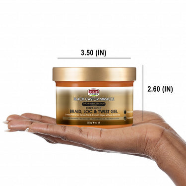 African Pride Black Castor Miracle Extra Hold Braid, Loc, & Twist Gel ...
