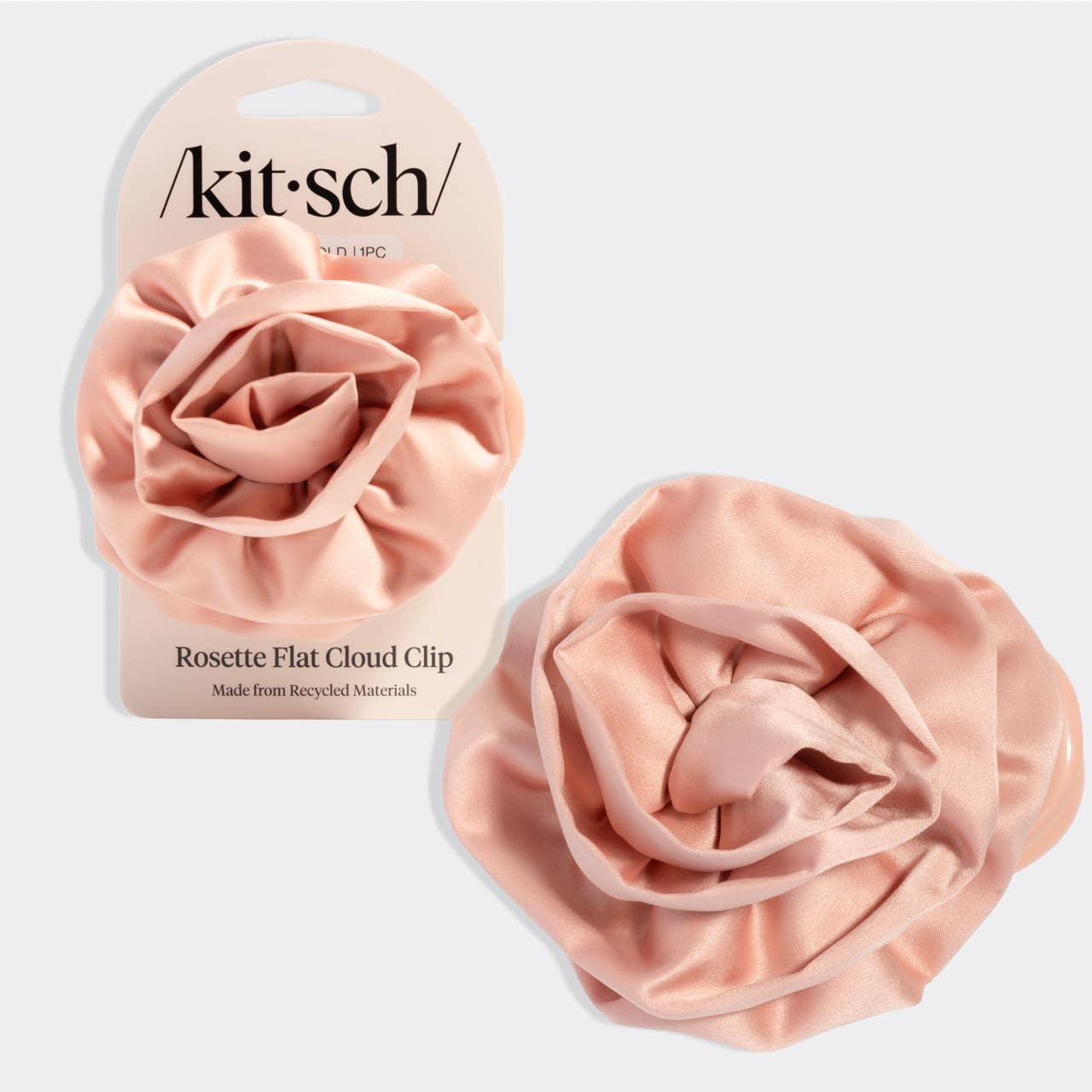 Kitsch Satin Rosette Medium Flat Cloud Clip - Terracotta – Kiyo Beauty
